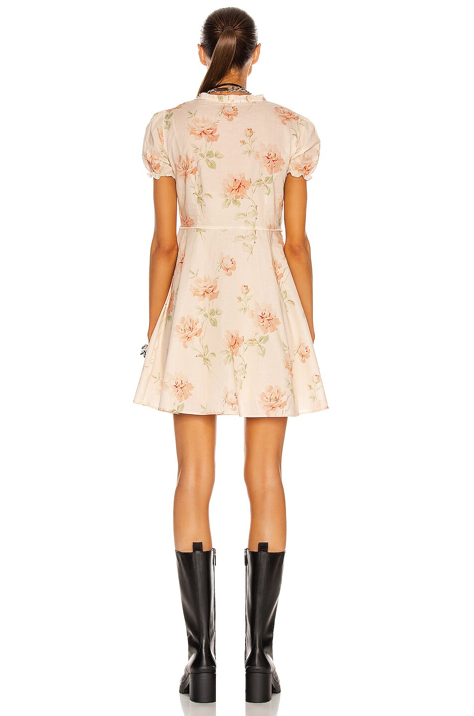 R13 Babydoll Mini Dress in Pale Rose | FWRD