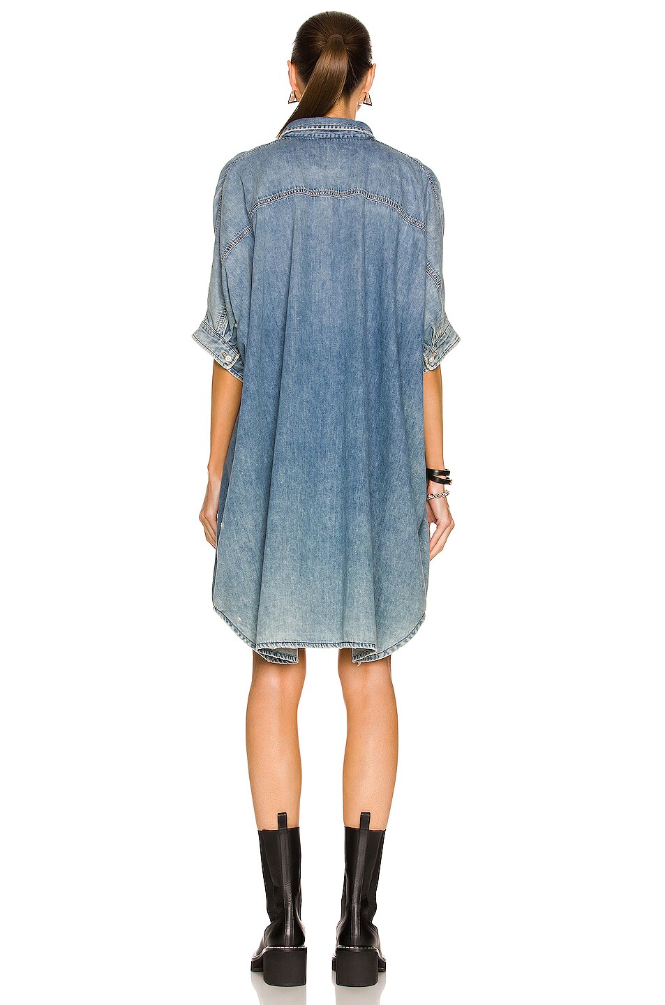 R13 Oversized Boxy Dress in Chester Blue | FWRD