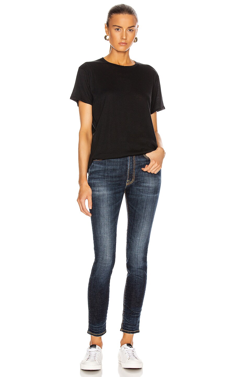 R13 High Rise Skinny in Howell Indigo | FWRD