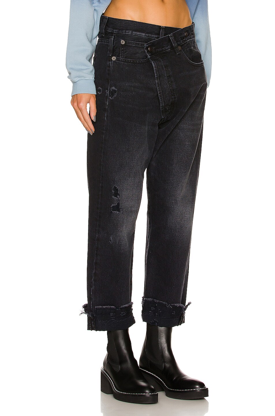 R13 Cross Over Straight in Jake Black | FWRD