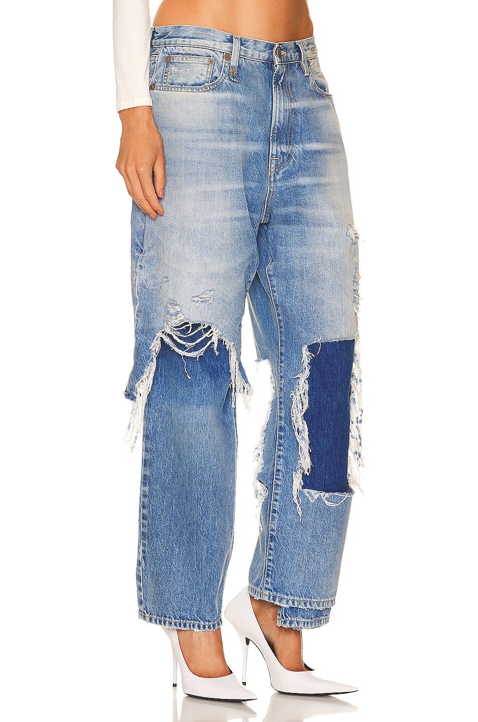 R13 Double Layered Jean in Irving Blue | FWRD