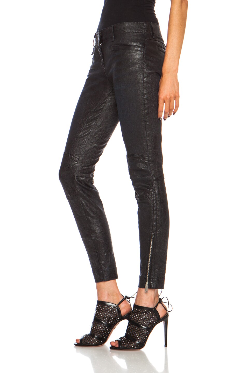 R13 Moto in Coated Black | FWRD