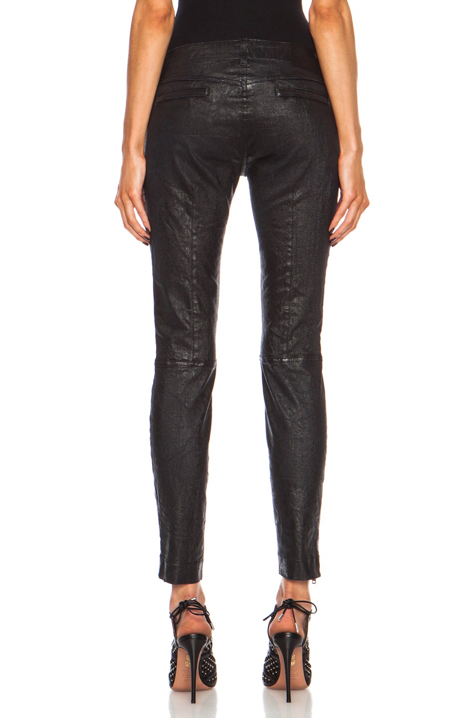 R13 Moto in Coated Black | FWRD