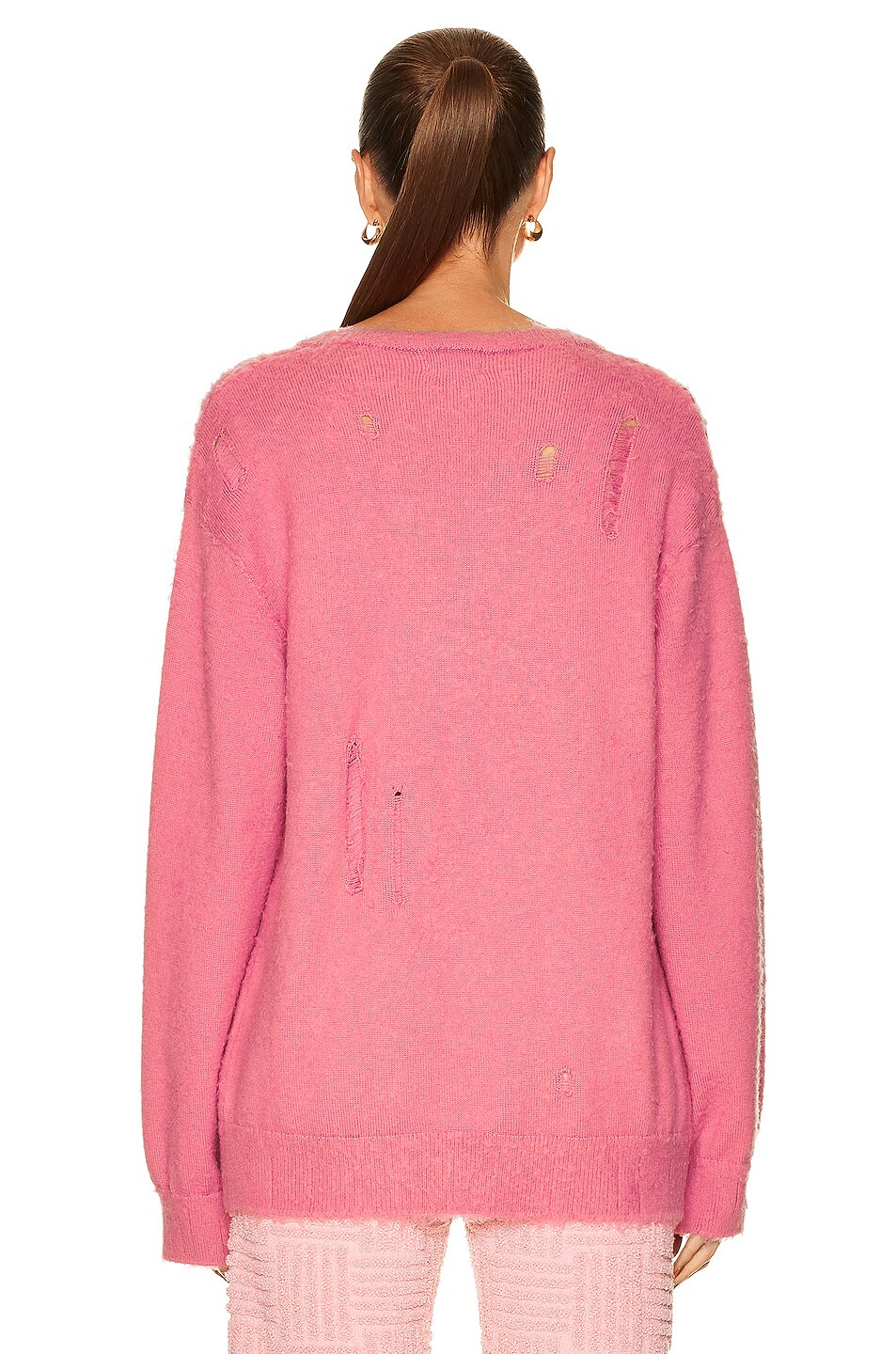 R13 Shaggy Oversized Distressed Edge Cardigan in Pink | FWRD