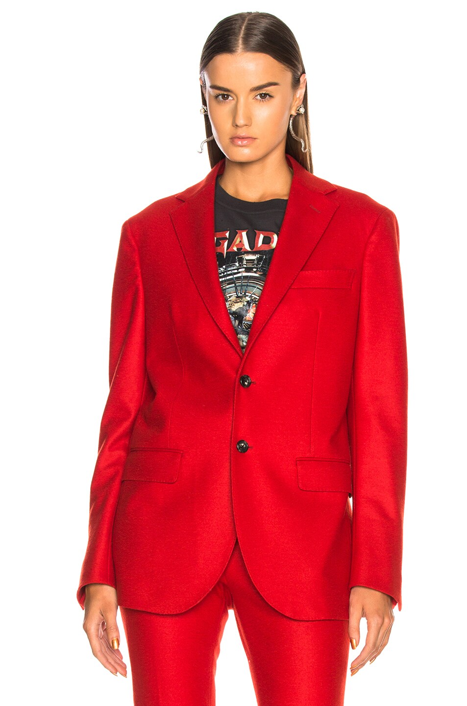 R13 Boyfriend Blazer in Red | FWRD
