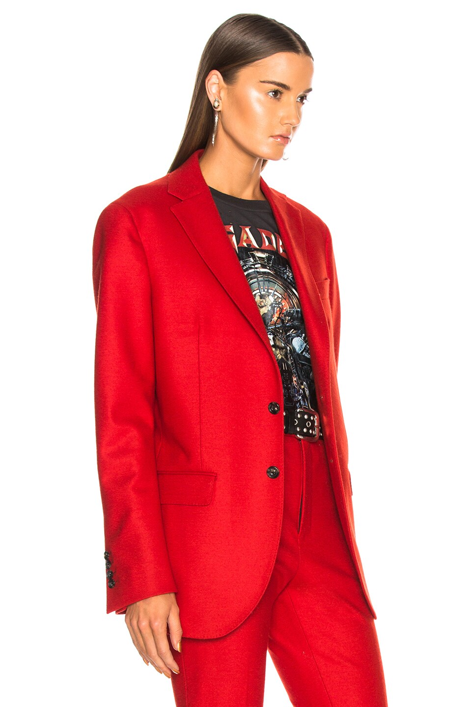 R13 Boyfriend Blazer in Red | FWRD