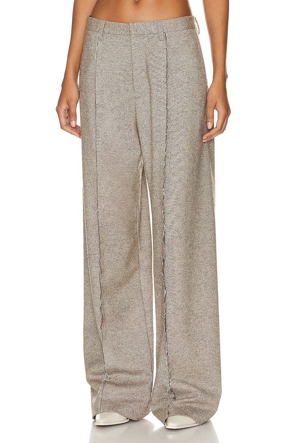 R13 Exposed Seam Trouser in Oatmeal | FWRD