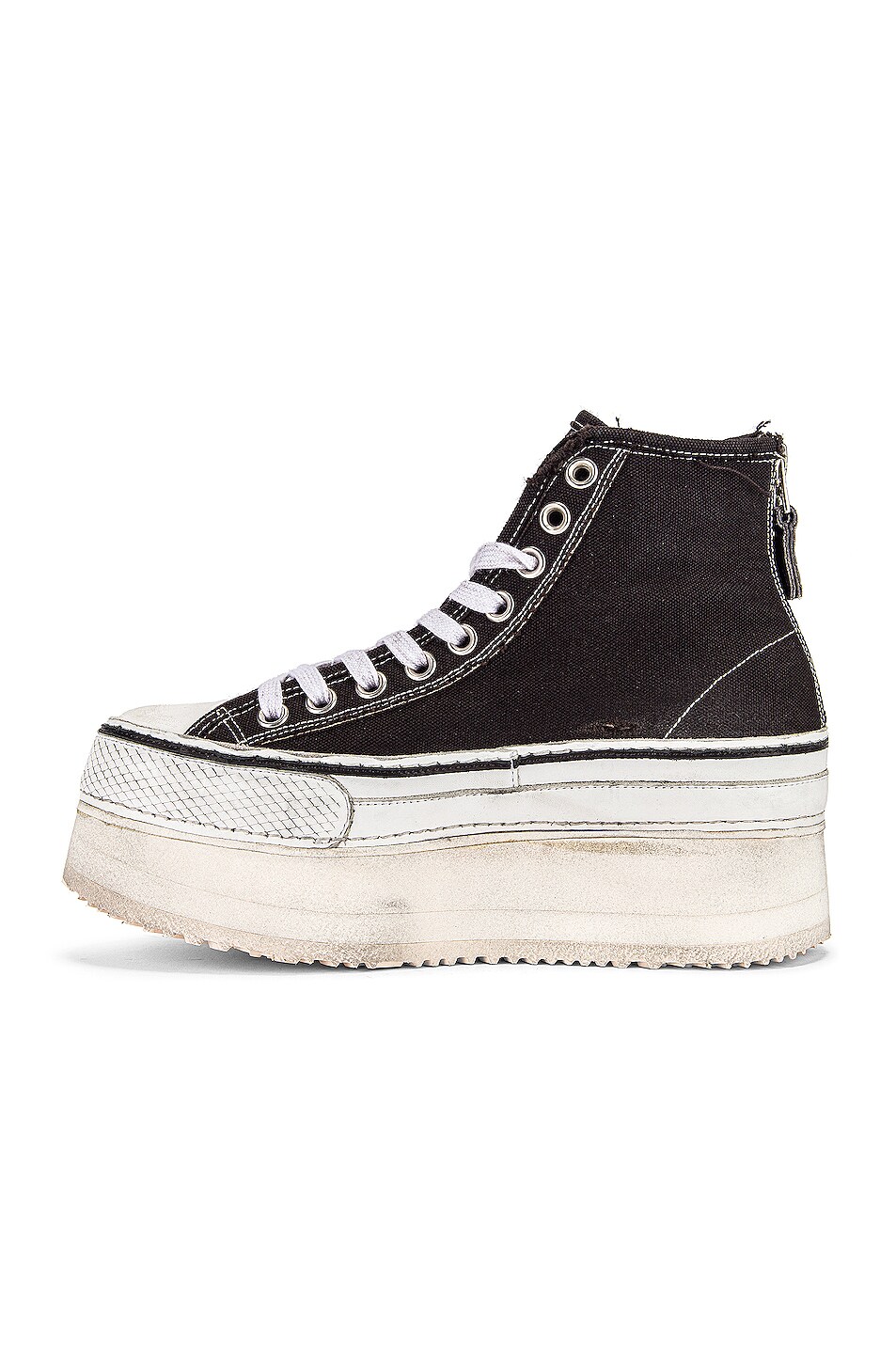 R13 Platform High Top Sneaker in Black | FWRD