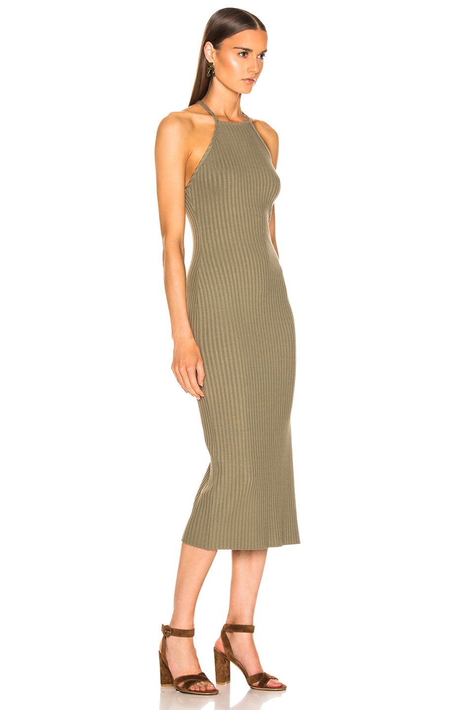 The Range Framed Rib Midi Dress in Combat | FWRD