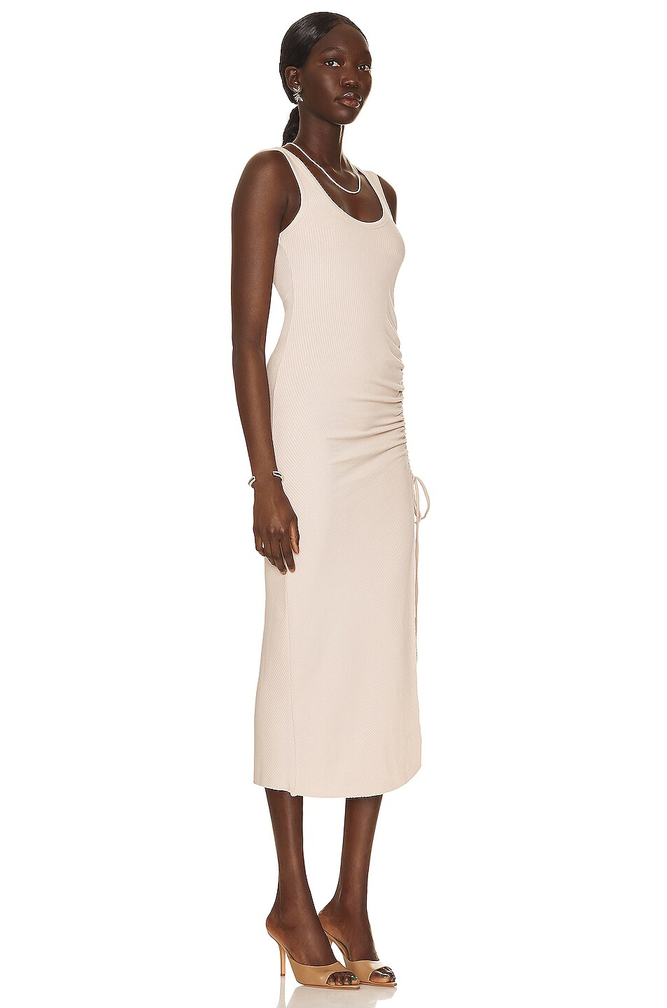 The Range Alloy Rib Cinched Midi Dress in Limestone | FWRD