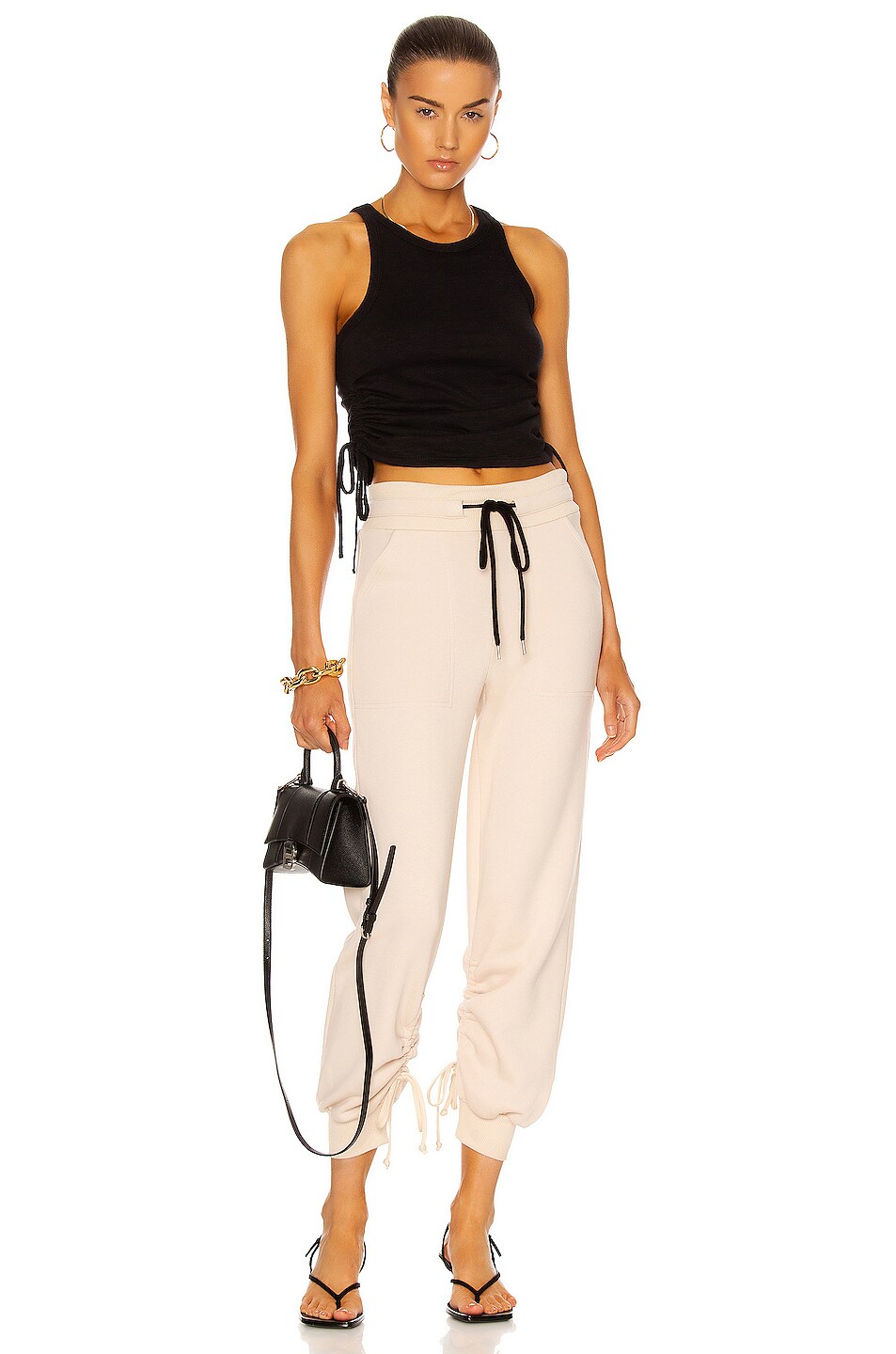 The Range Cinched Tank in Jet Black | FWRD