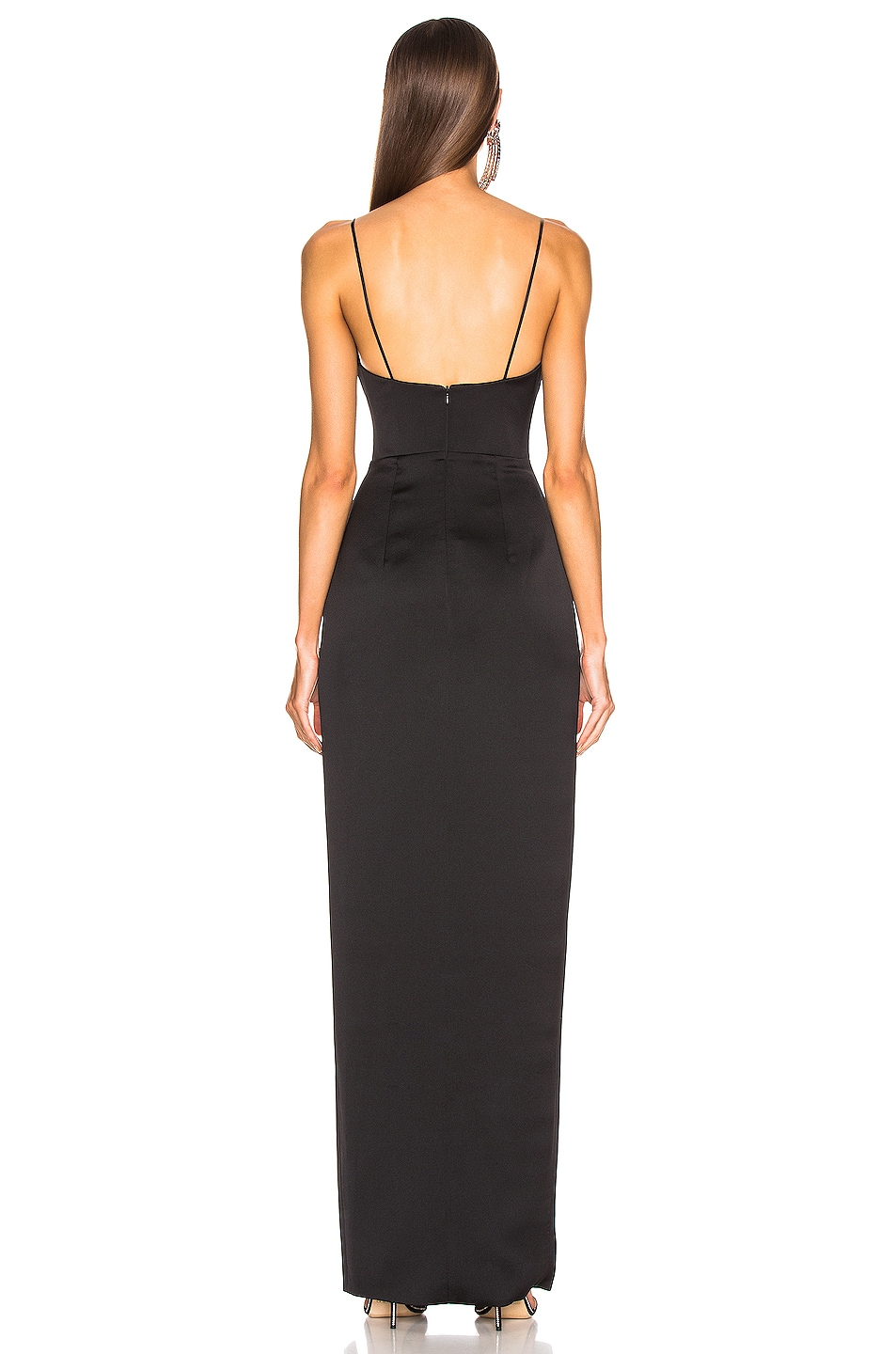 RASARIO Front Split Gown in Black | FWRD