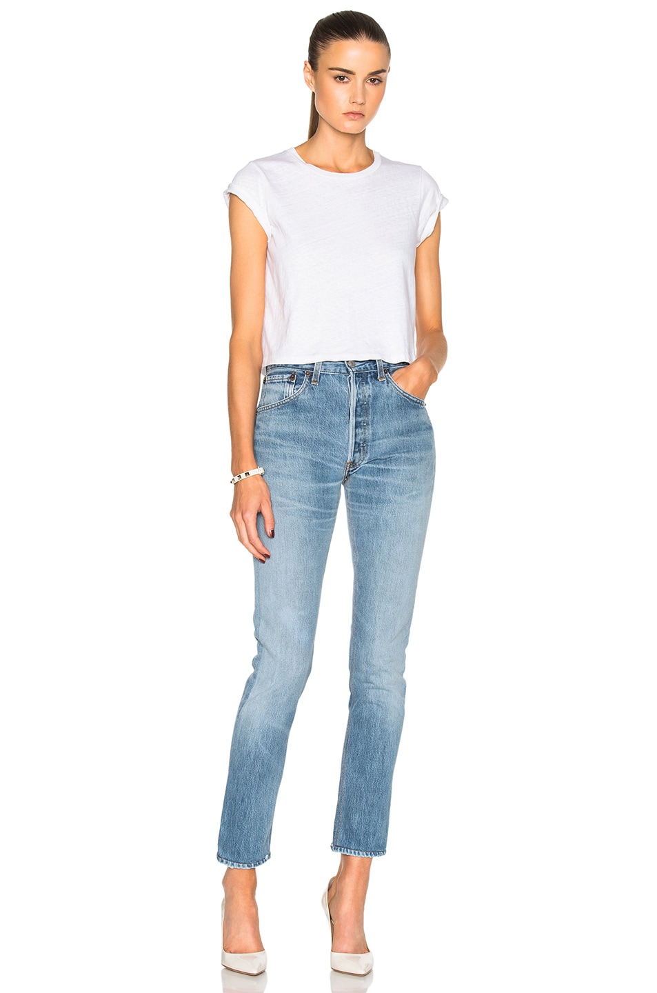 RE/DONE High Rise in Blue | FWRD