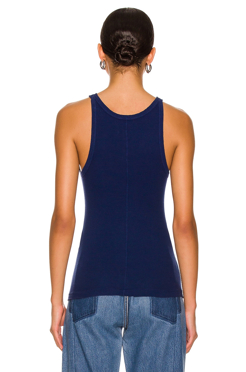 RE/DONE Ribbed Tank in French Blue | FWRD