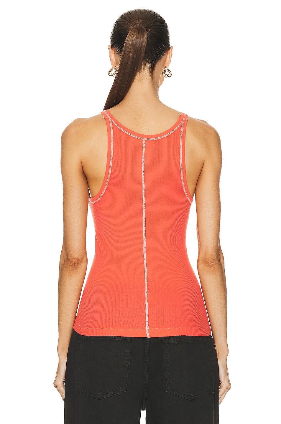 RE/DONE x Hanes Ribbed Tank in Scarlett With Vintage Ivory | FWRD
