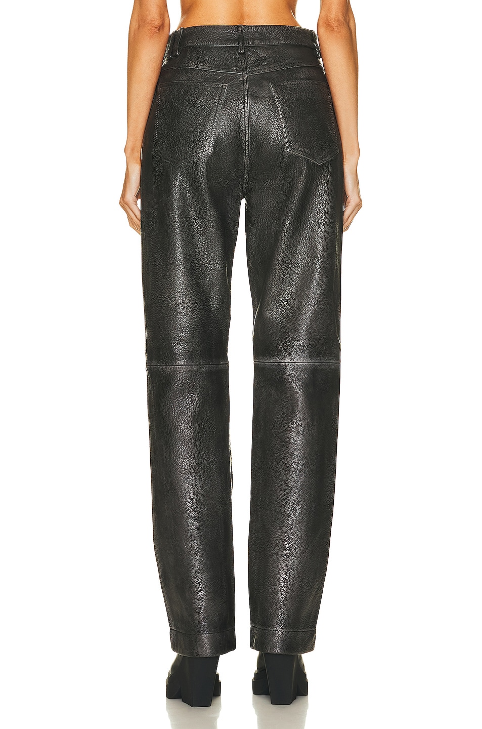 REMAIN Washed Leather Pant in Black | FWRD
