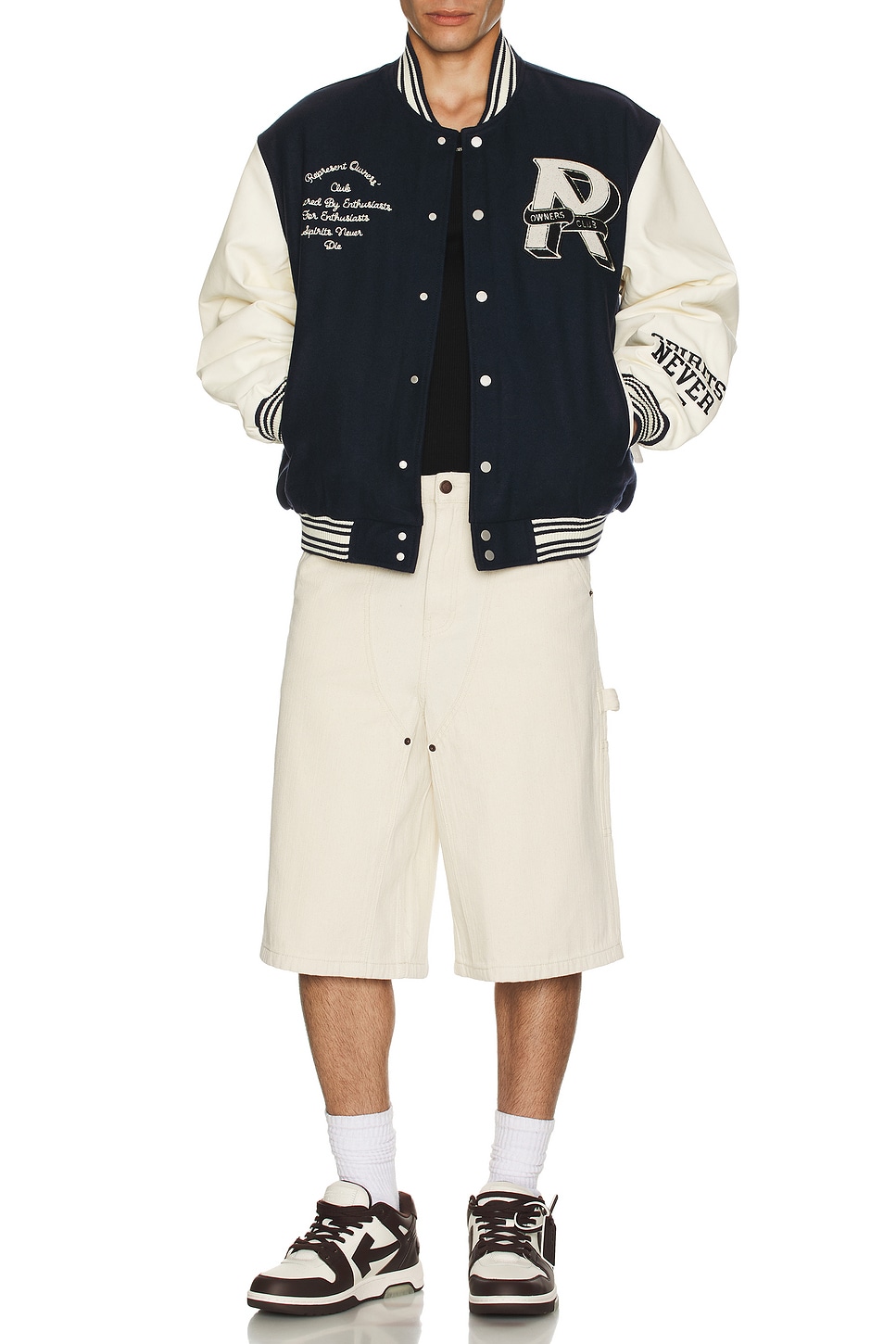 REPRESENT Owners Club Varsity Jacket in Midnight Navy | FWRD