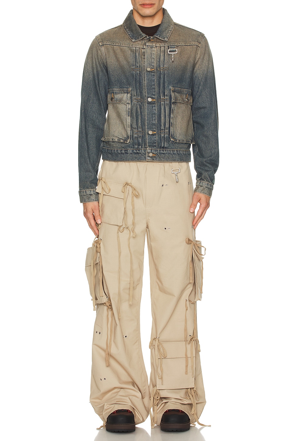 Reese Cooper Modular Pocket Cargo Pant In Khaki Ripstop in Khaki | FWRD