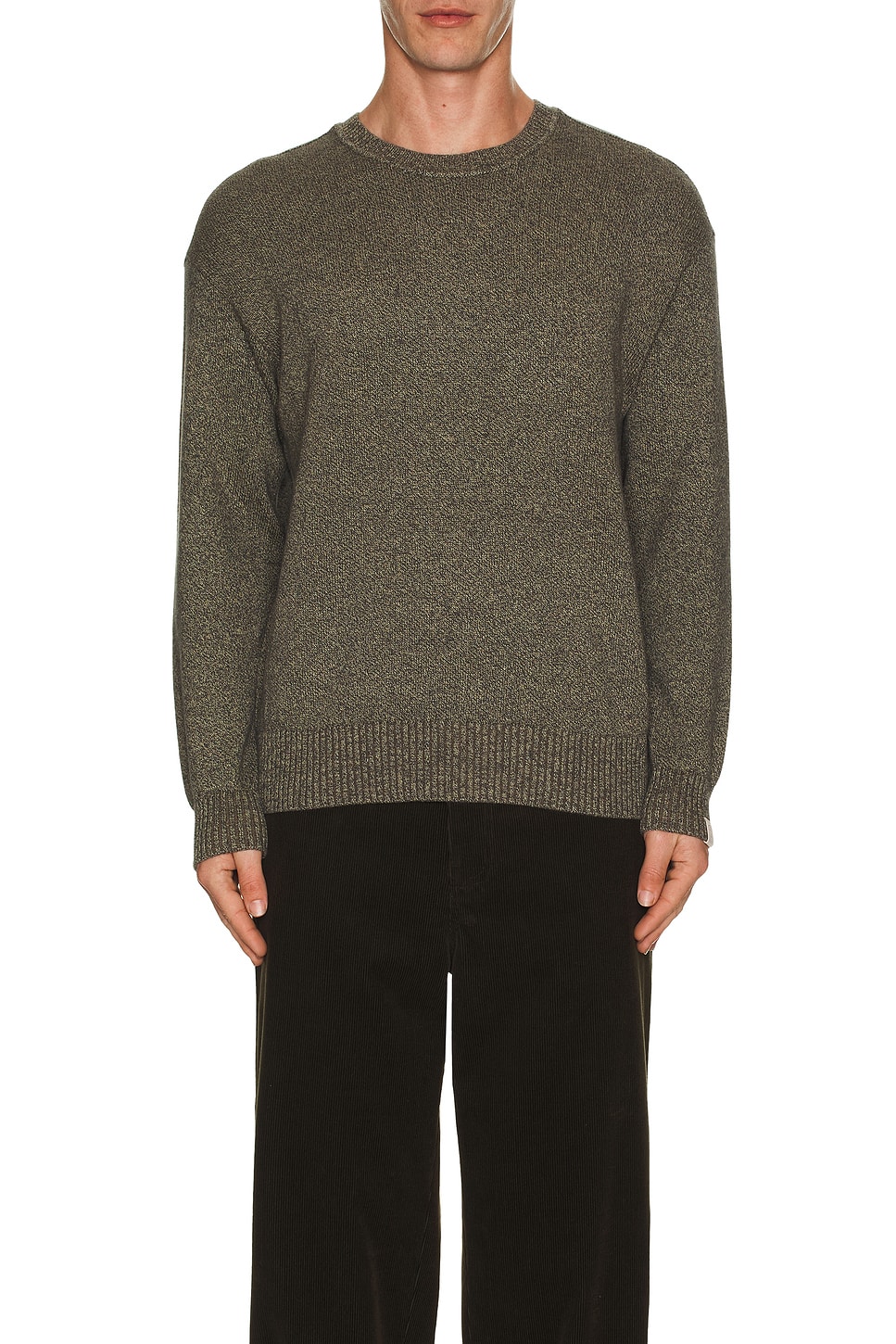Rag & Bone Dexter Marl Crew Neck Sweater in Army Green Multi | FWRD