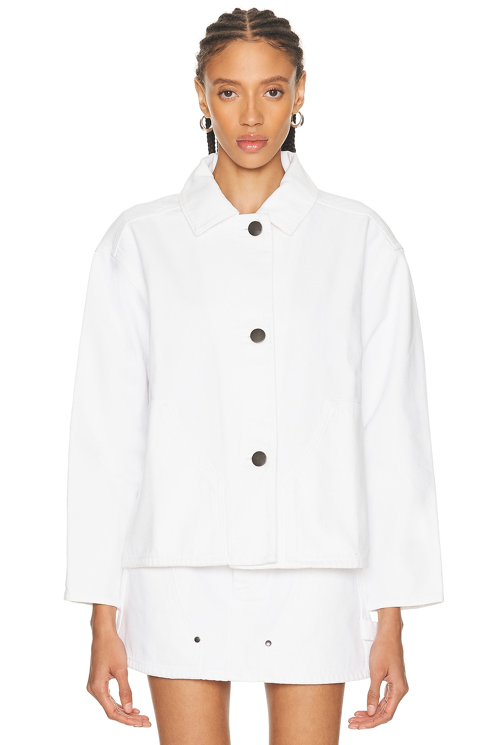 RENGGLI Denim Work Jacket in Chalk | FWRD