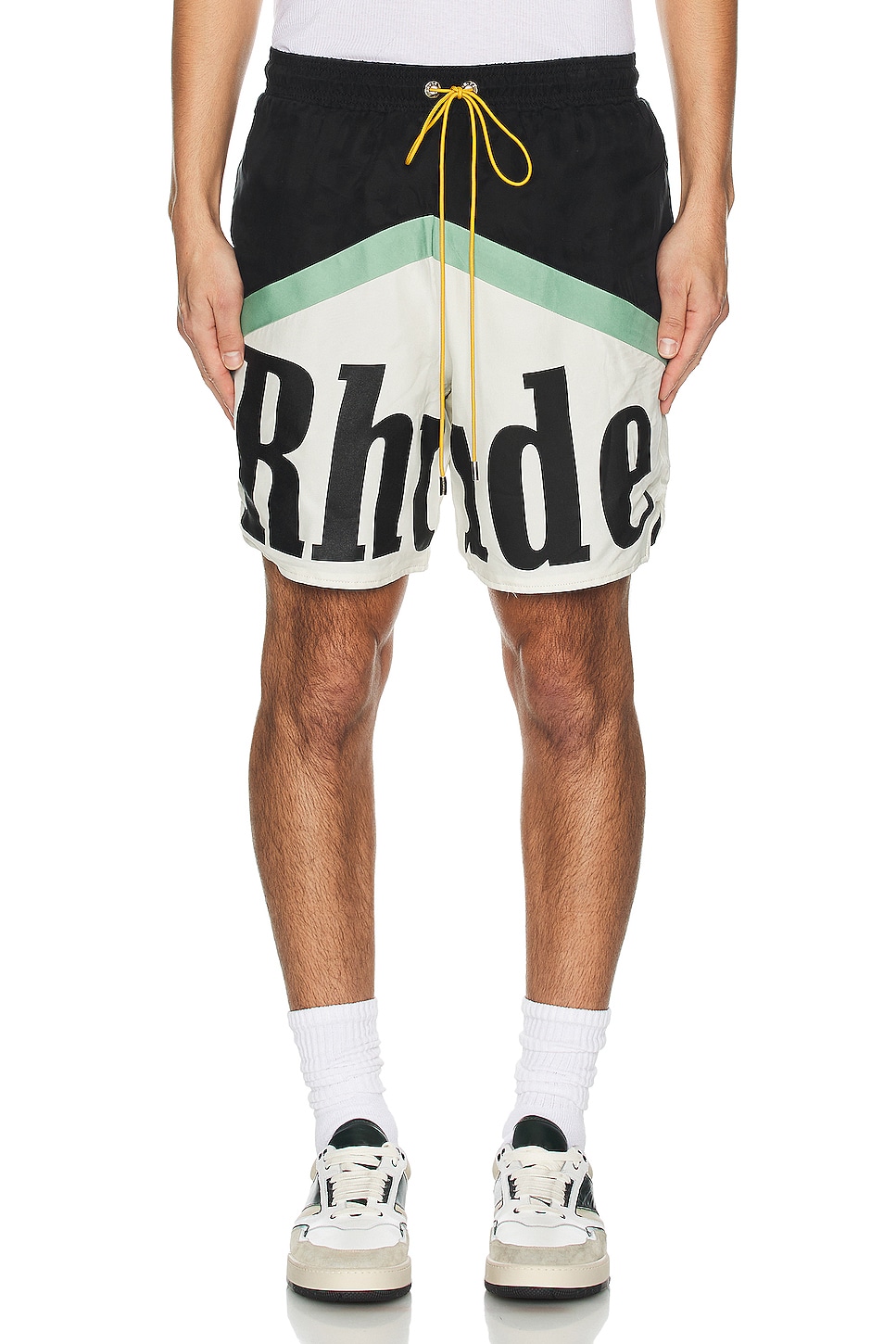 Rhude Rhude Awakening Short in Black/green/creme | FWRD