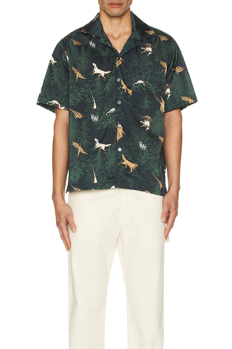 Rhude Scramble Dog Print Shirt in Black | FWRD