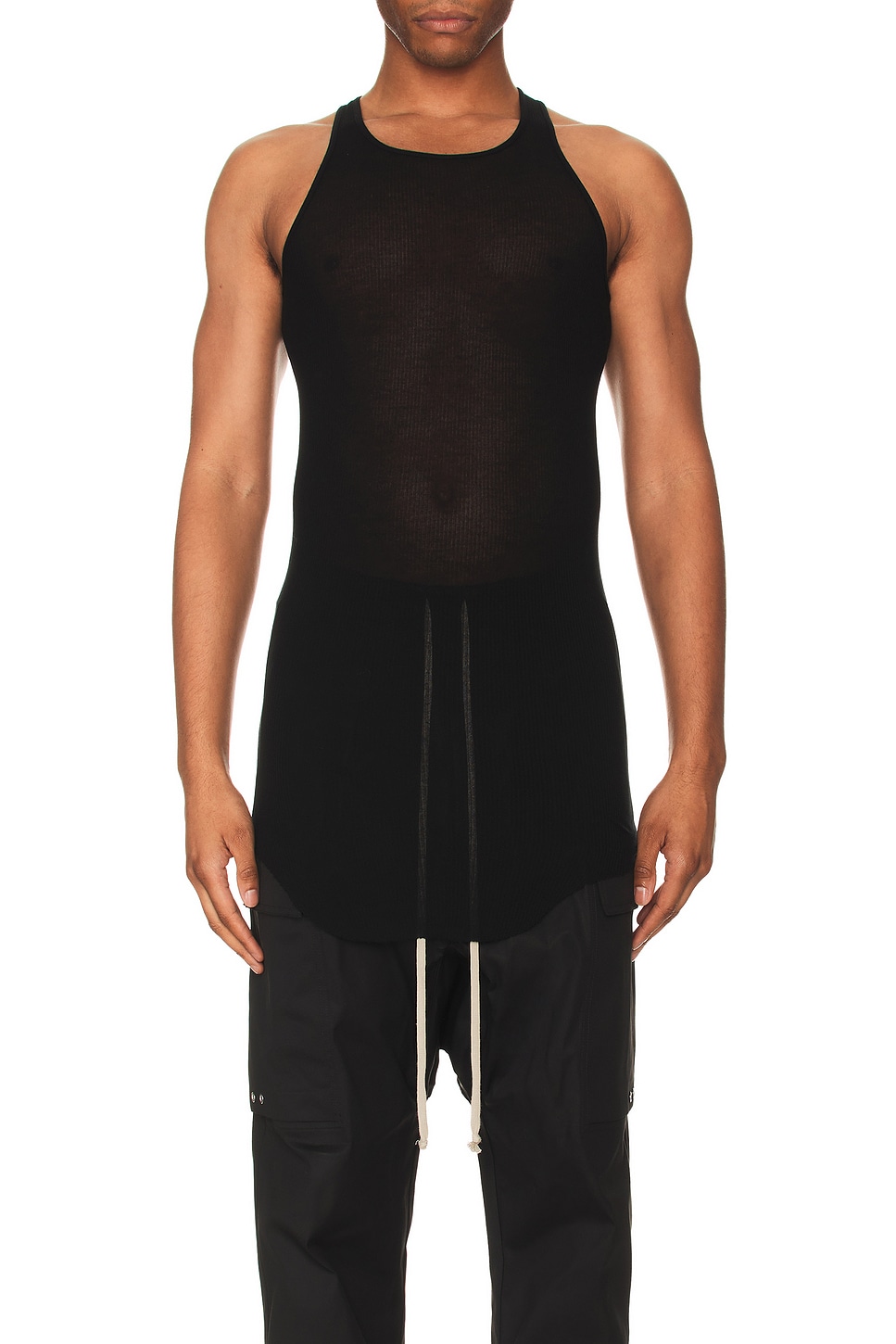 Rick Owens Basic Rib Tank in Black | FWRD