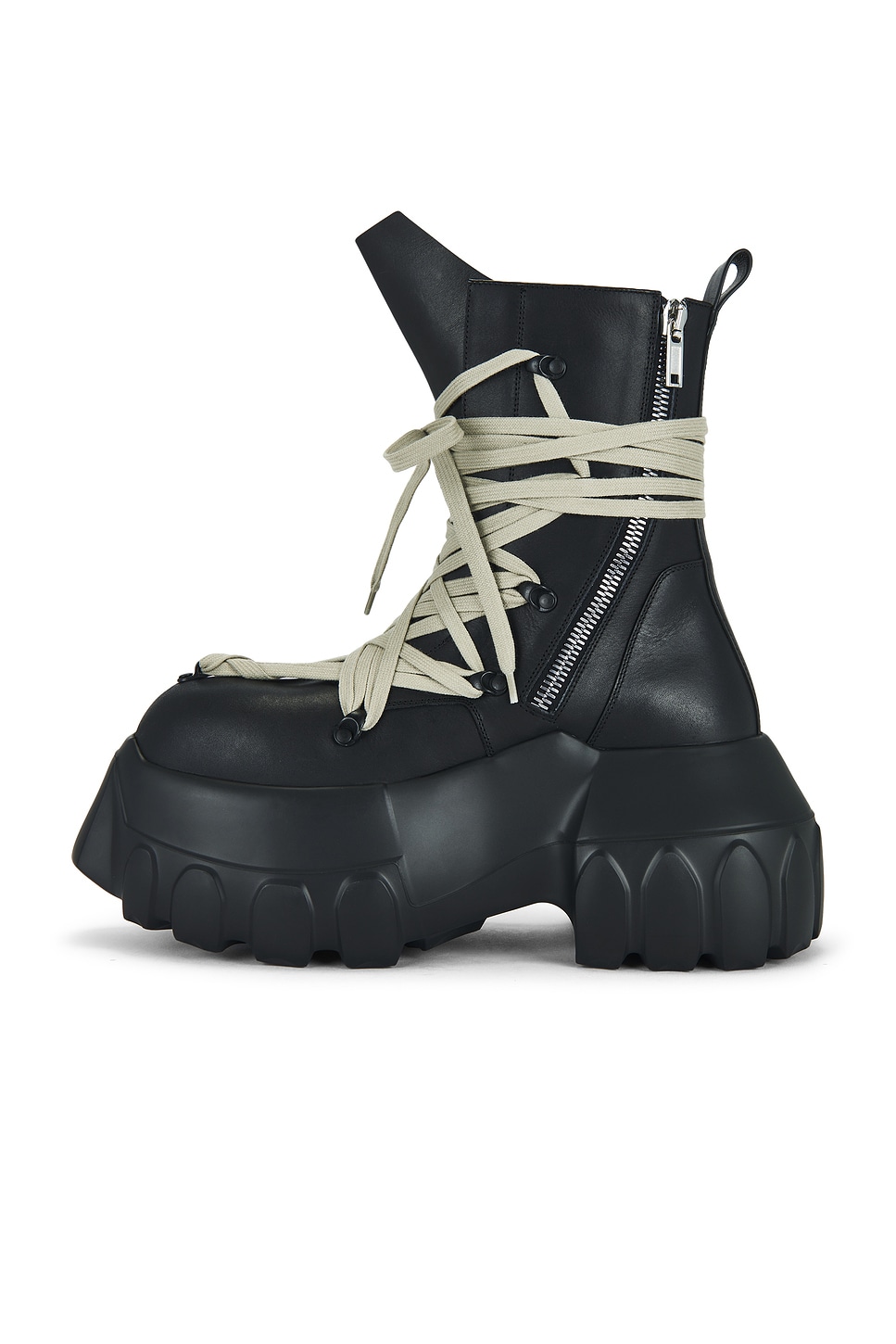 Rick Owens Megalaced Mega Tractor Boots in Black | FWRD