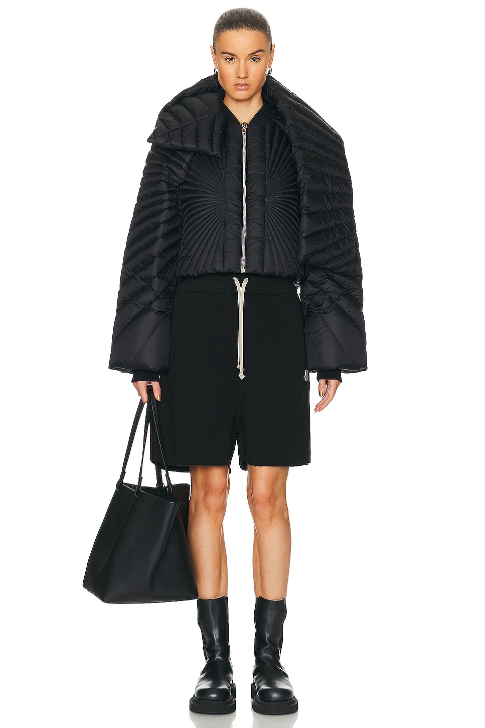 Rick Owens X Moncler Long Boxer Short in Black | FWRD