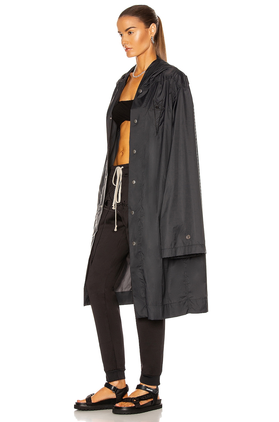Rick Owens x Champion Hooded Parka in Black | FWRD