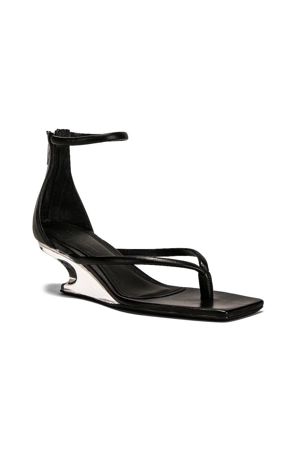 Rick Owens Cantilever 45 Sandal in Black & Clear | FWRD