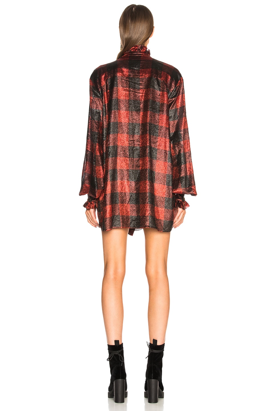 Redemption Victorian Dress in Red Check | FWRD