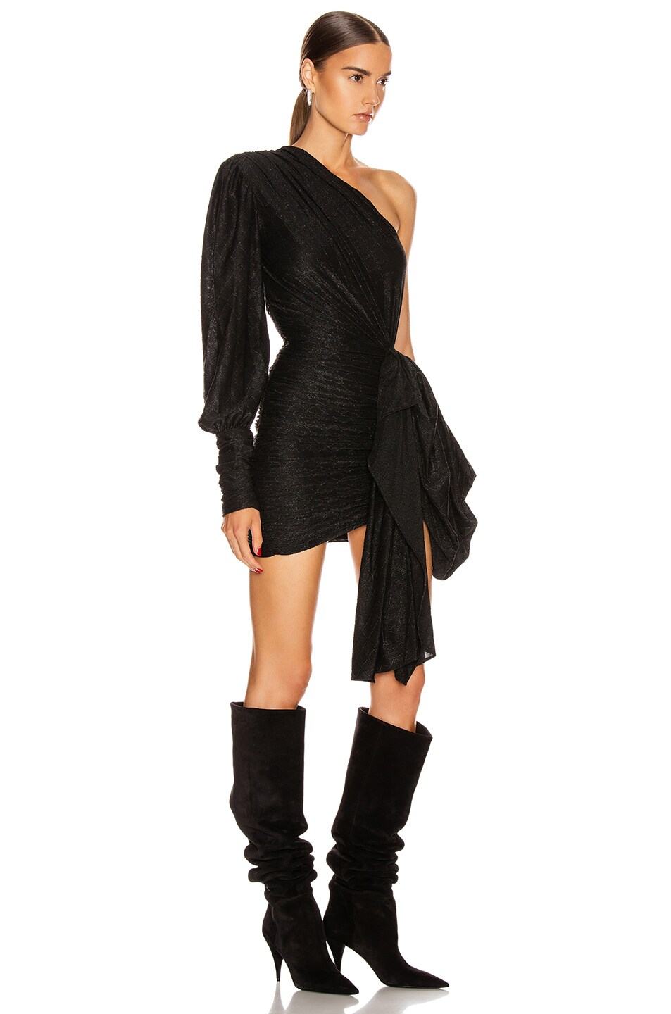 Redemption One Shoulder Mini Dress in Black | FWRD