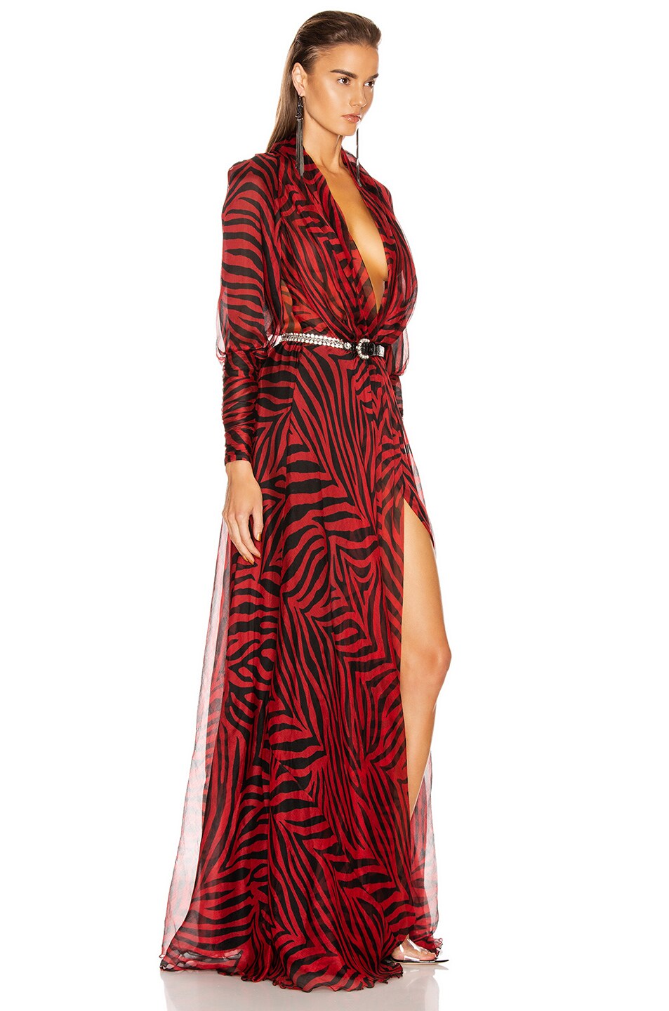 Redemption Zebra Maxi Dress in Bordeaux | FWRD