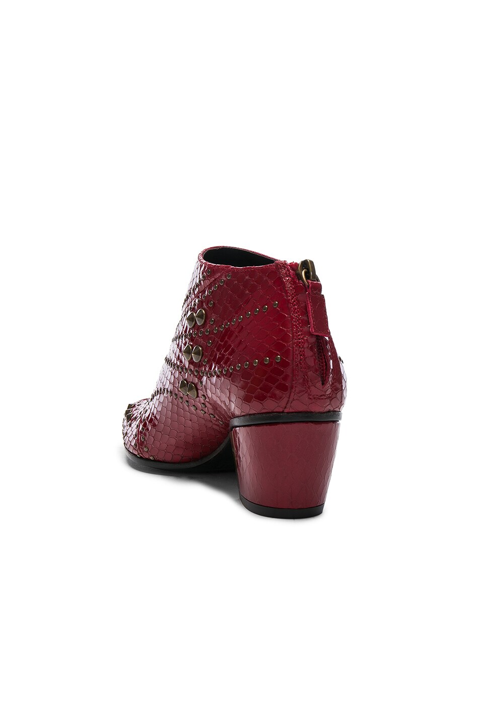 Rodarte Embossed Studded Leather Booties in Red | FWRD