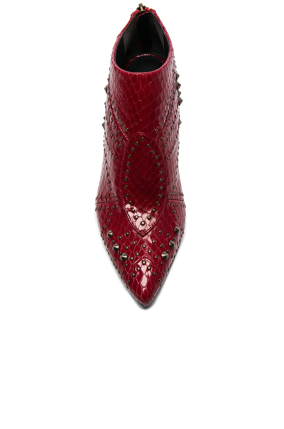 Rodarte Embossed Studded Leather Booties in Red | FWRD