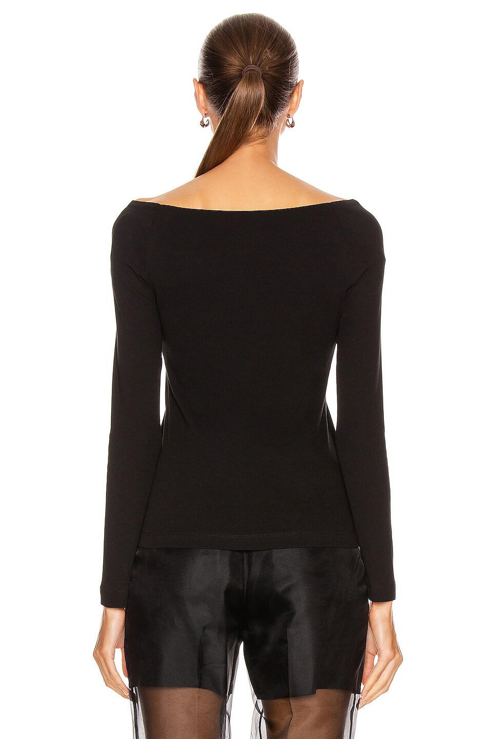 Rosetta Getty Open V Neck T Shirt in Black | FWRD