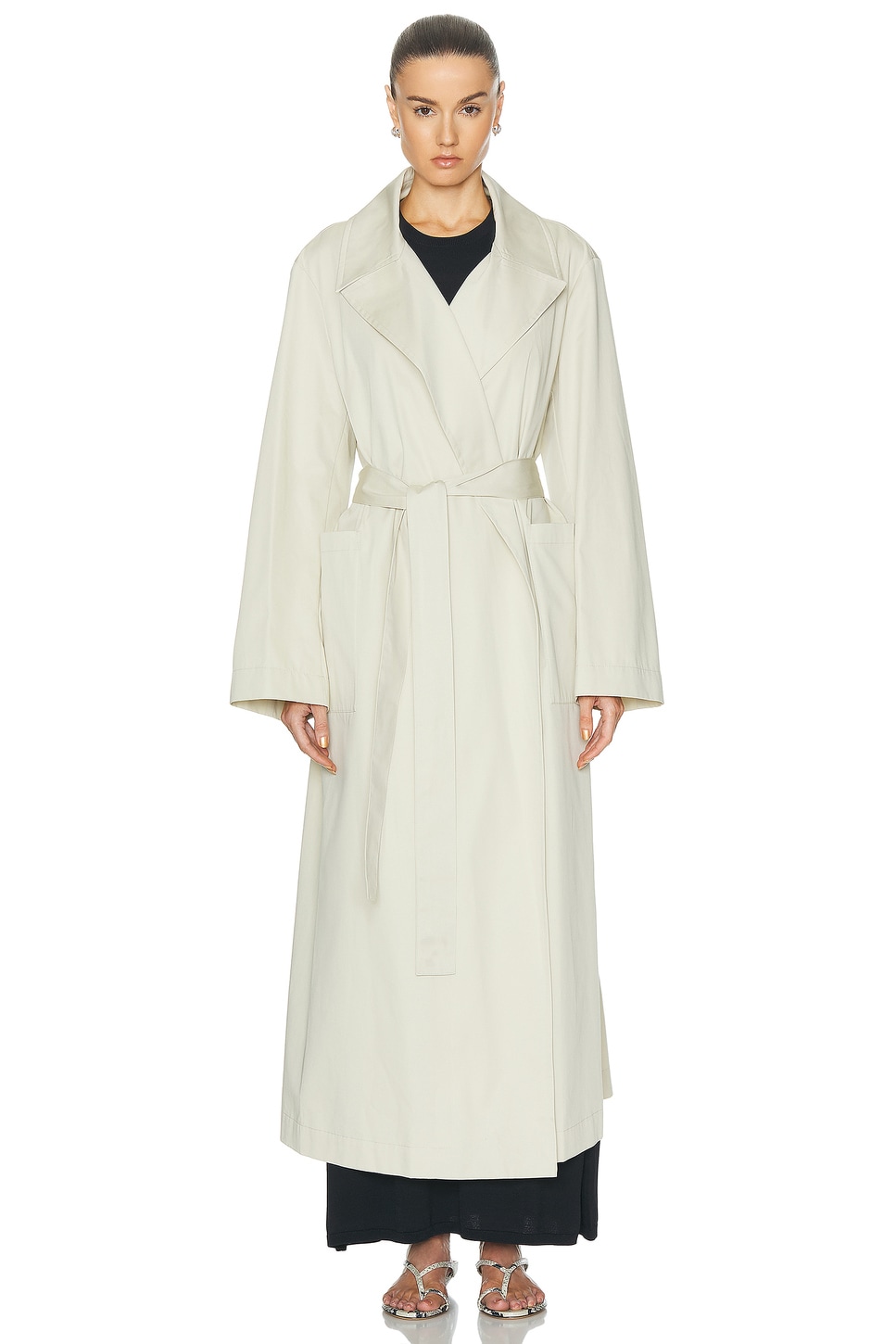 Rohe Long Wrap Trench Coat in Sand | FWRD