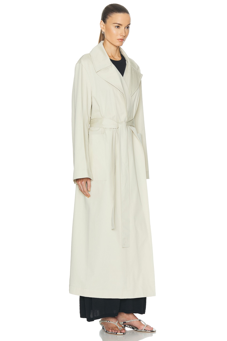 Rohe Long Wrap Trench Coat in Sand | FWRD