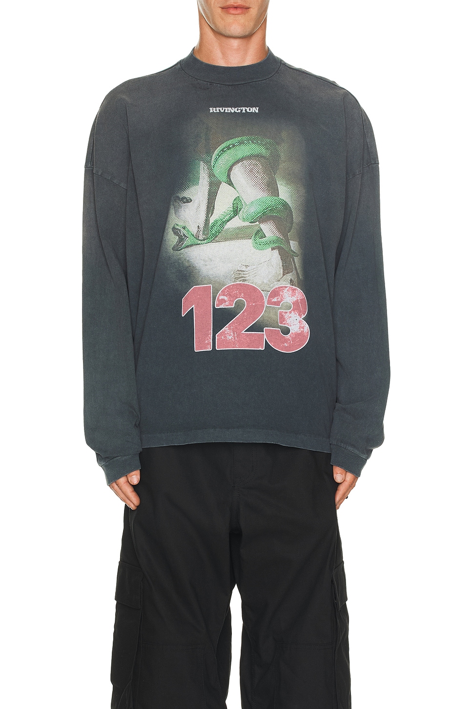 RRR123 Inri Snake Tee in Vintage Black | FWRD