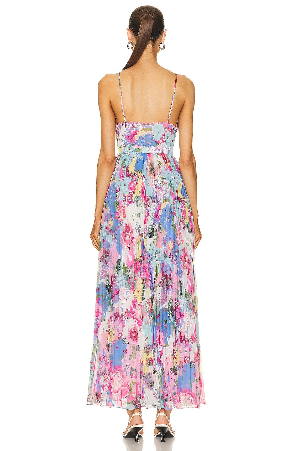ROCOCO SAND Aster Maxi Dress in Pink & Powder Blue | FWRD