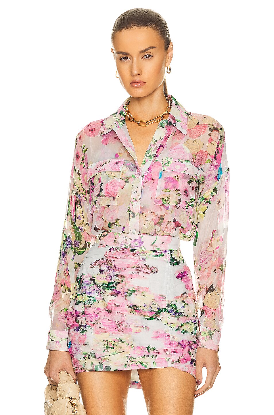 ROCOCO SAND Mist Shirt in Powder Blue & Pink | FWRD