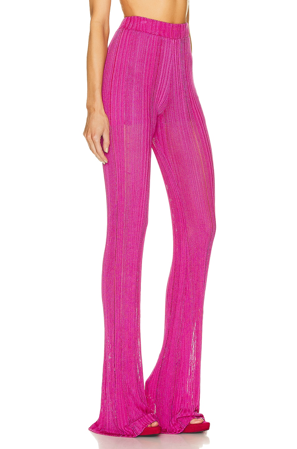 Raisa Vanessa Knit Flare Pant in Fuchsia | FWRD