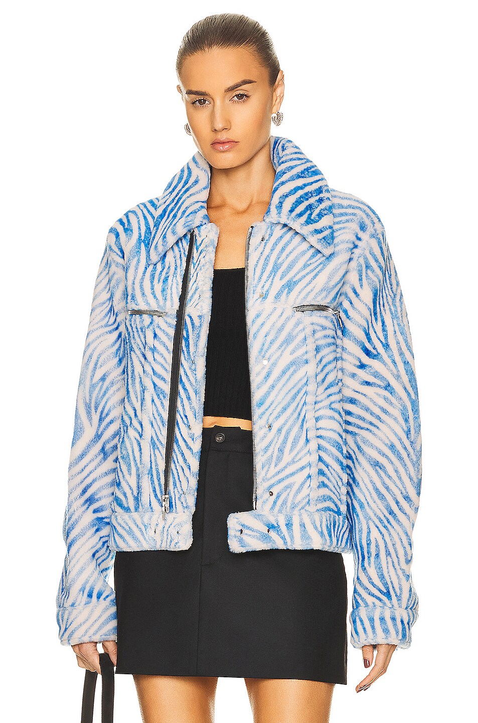 RTA Ivana Jacket in Blue Zebra | FWRD