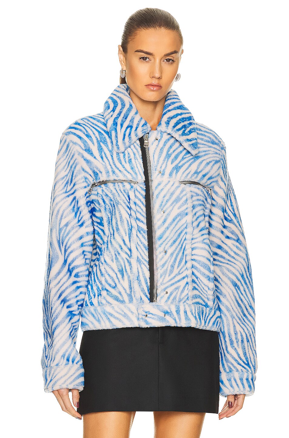 RTA Ivana Jacket in Blue Zebra | FWRD