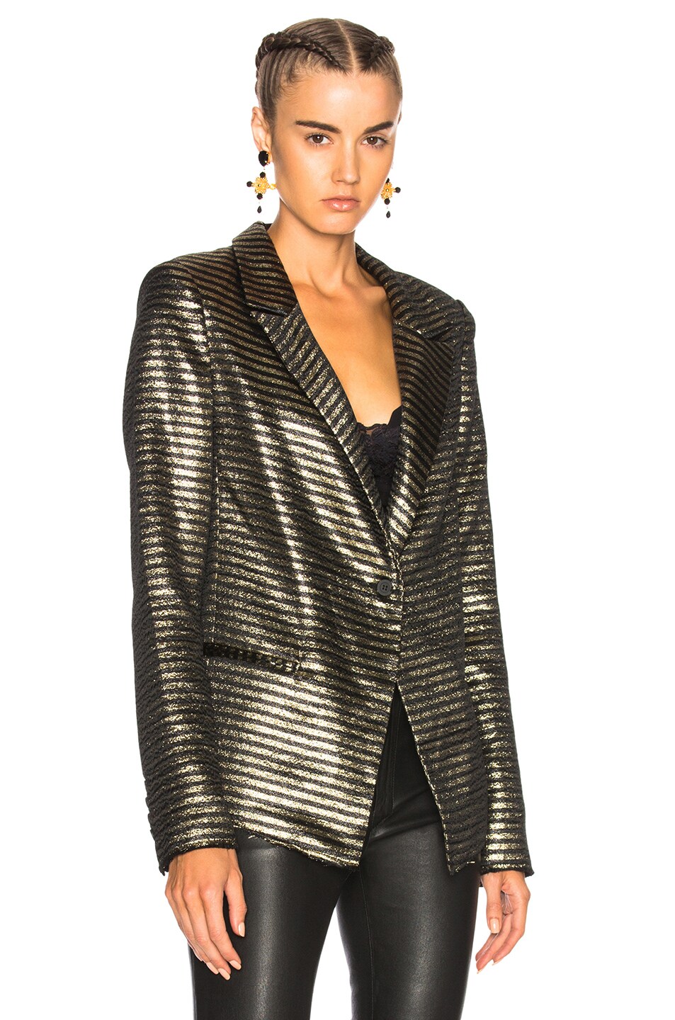 RTA Iggy Jacket in Black & Gold | FWRD