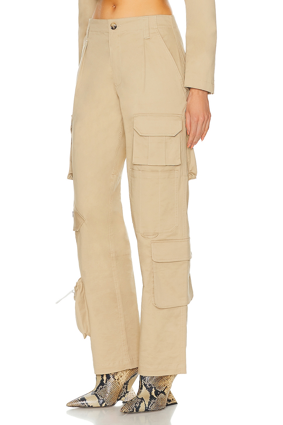 RTA Multi Pocket Cargo Pant in White Pepper | FWRD