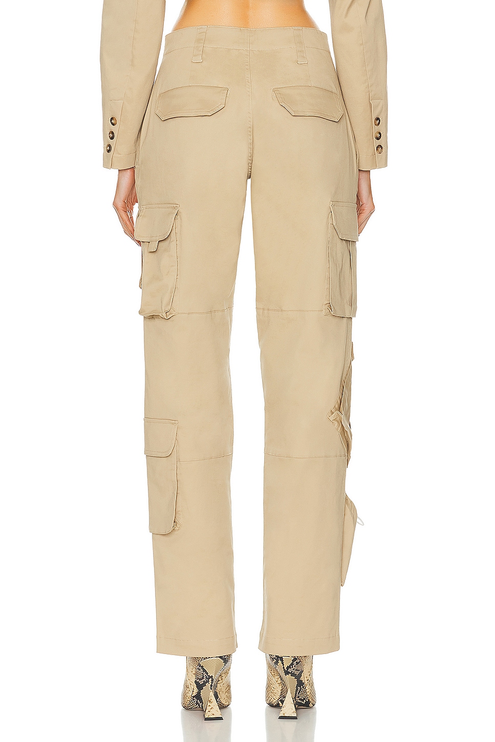 RTA Multi Pocket Cargo Pant in White Pepper | FWRD