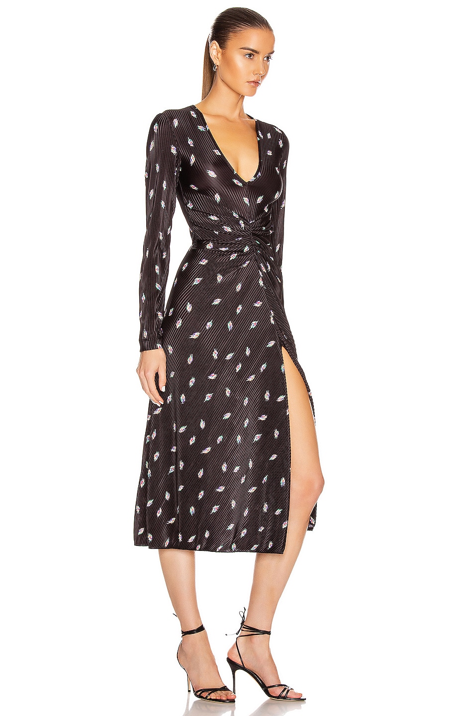 ROTATE Number 7 Pleated Dress in Planet Print | FWRD