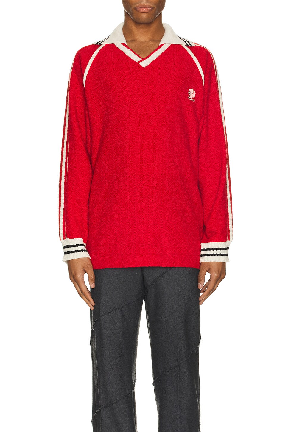 rice nine ten Knitting Classic Soccer Jersey in Red | FWRD